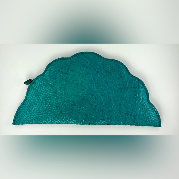 Genie | Bags | Vintage Large Genie 98s Teal Straw Clutch Purse Handbag ...